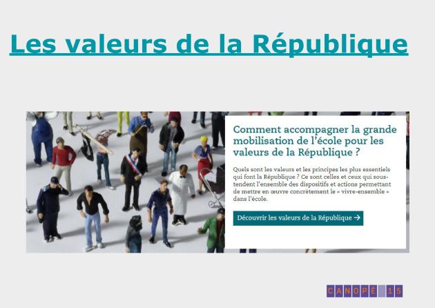 Les valeurs de la République [Ressources et Services Canopé ]